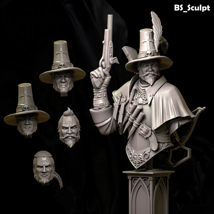 3D Printable The Witch Hunter Bust 60 mm by BS-Sculpt Bulat