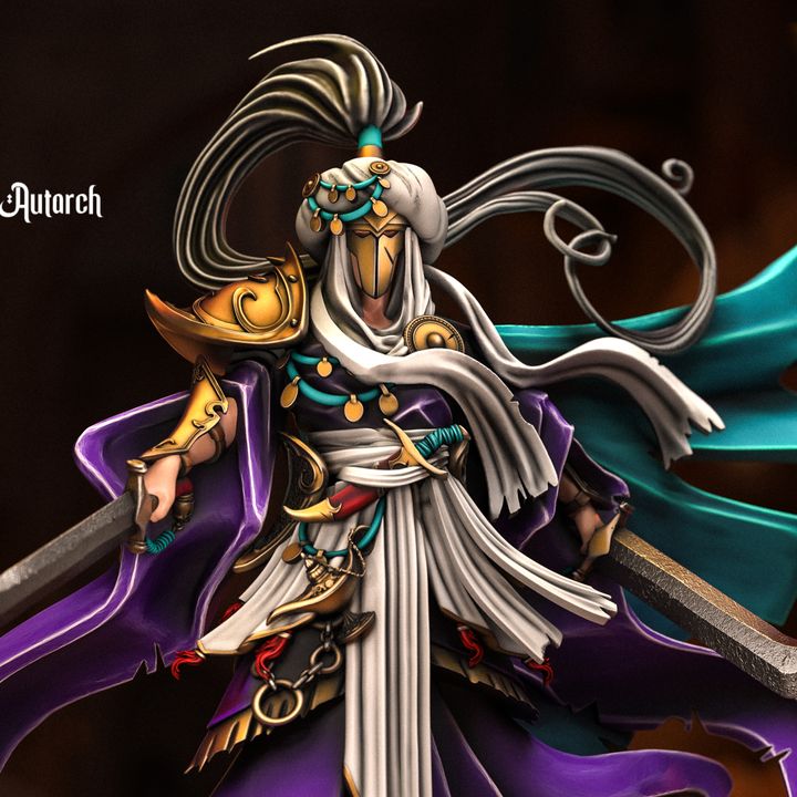 3D Printable Al-Râhib, Desert Autarch by Heroes Infinite