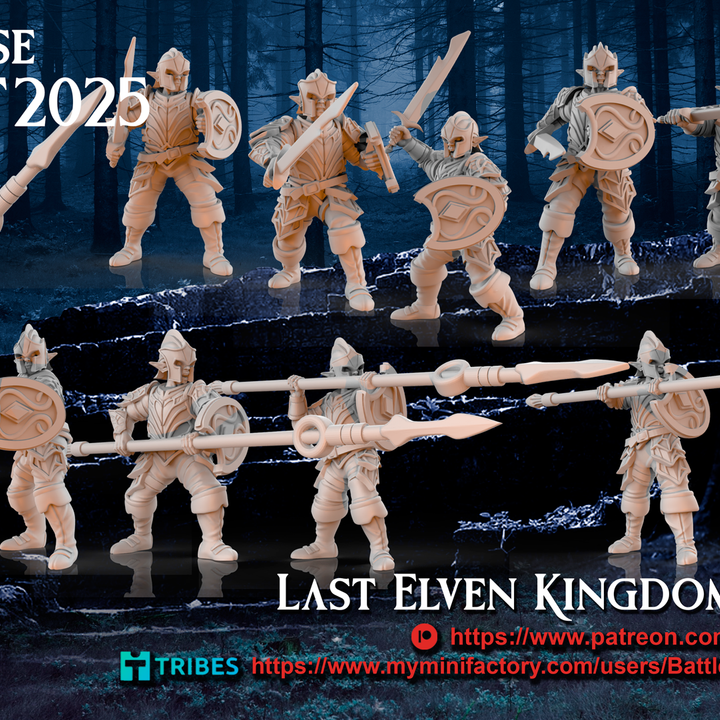 3D Printable Last Elven Kingdom Infantry by BattleCat Grim Wars