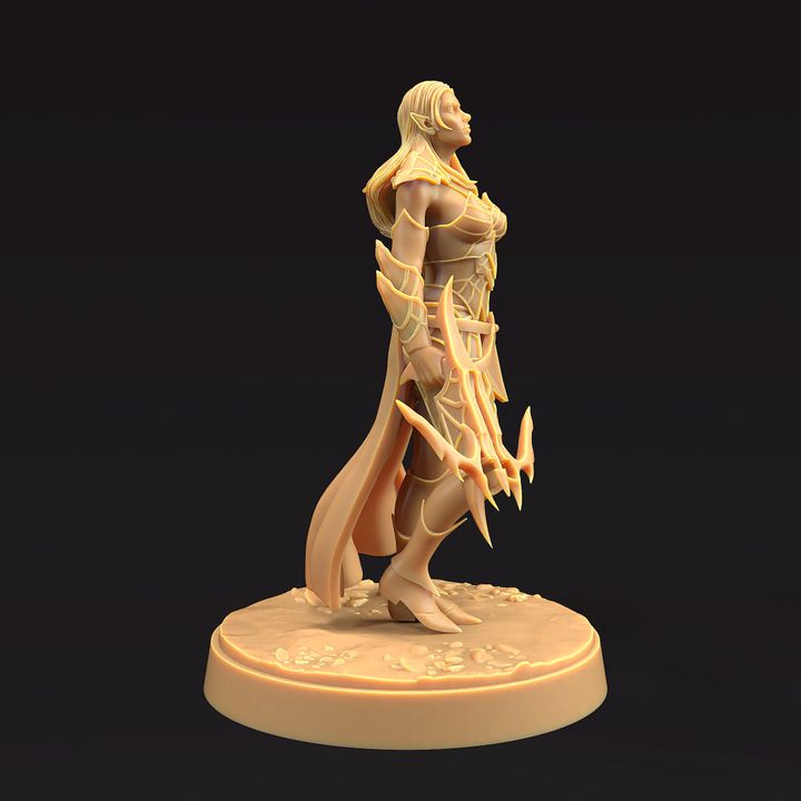 3D Printable Drow Elite Warrior, Female | PRESUPPORTED | Dungeon ...