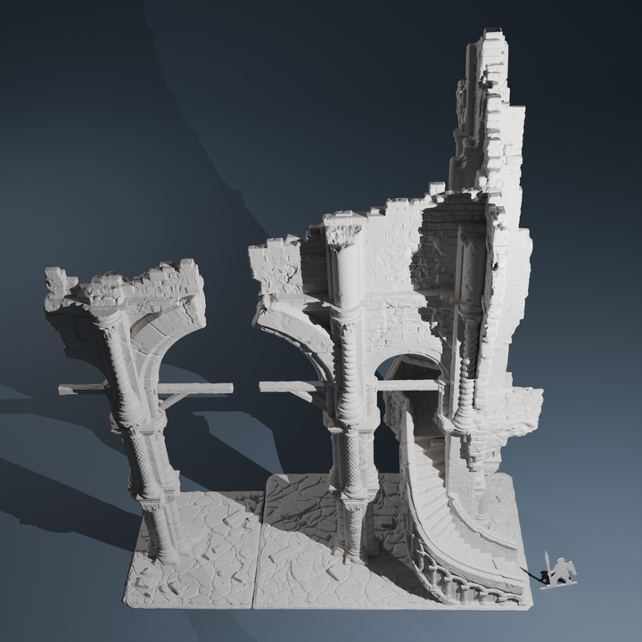 3D Printable Temple ruins raised pulpit by HexBrick