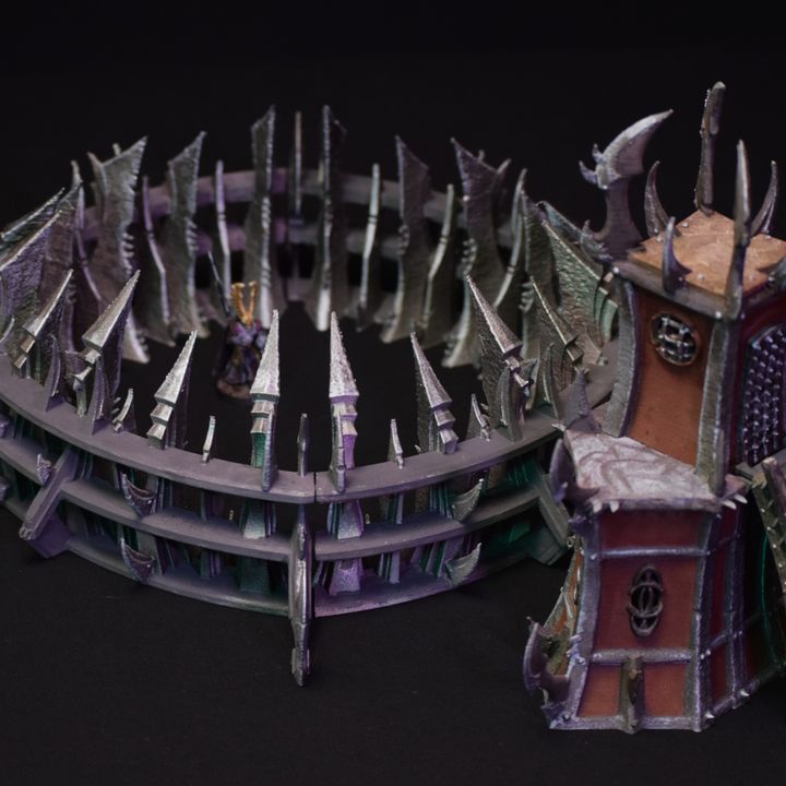 3D Printable Fighting Pit and Bridge by Scenic Play