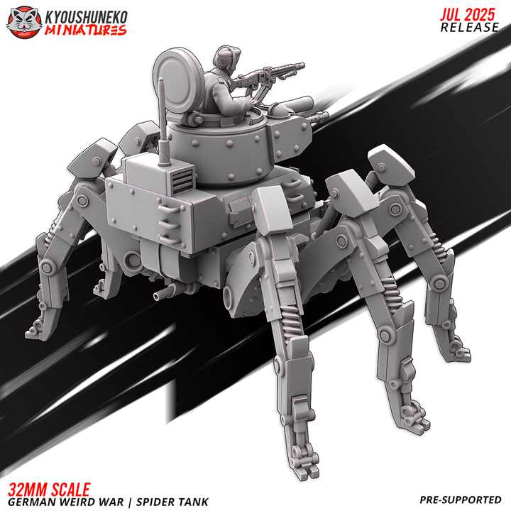 3D Printable German Weird War | Spider Tank ww2 by Kyoushuneko Miniatures