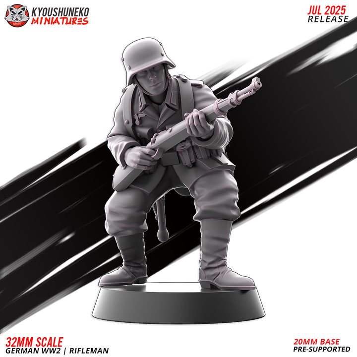 3D Printable German WW2 | Riflemen by Kyoushuneko Miniatures