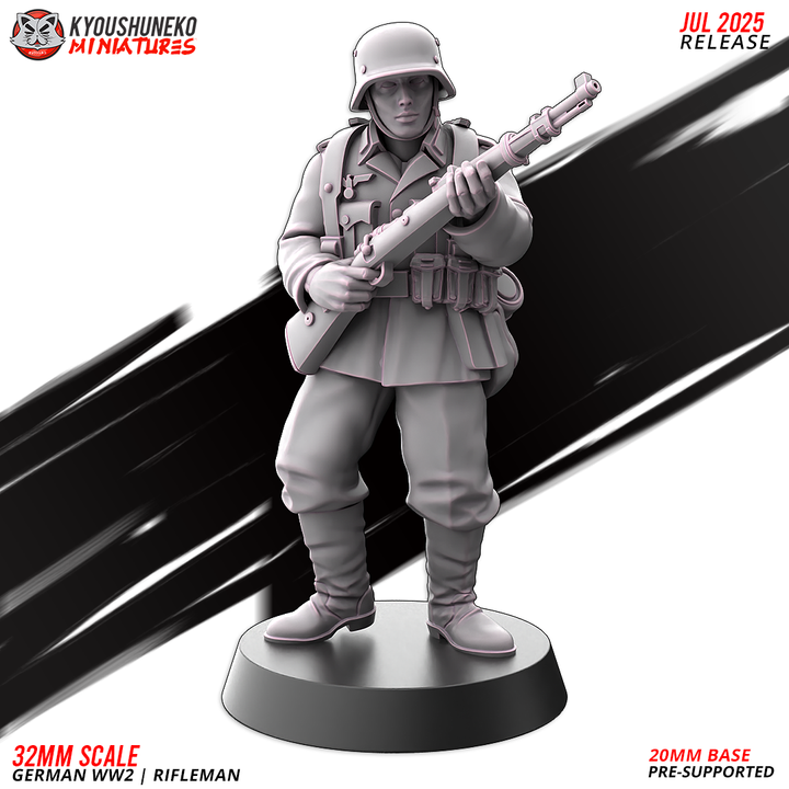 3D Printable German WW2 | Riflemen by Kyoushuneko Miniatures