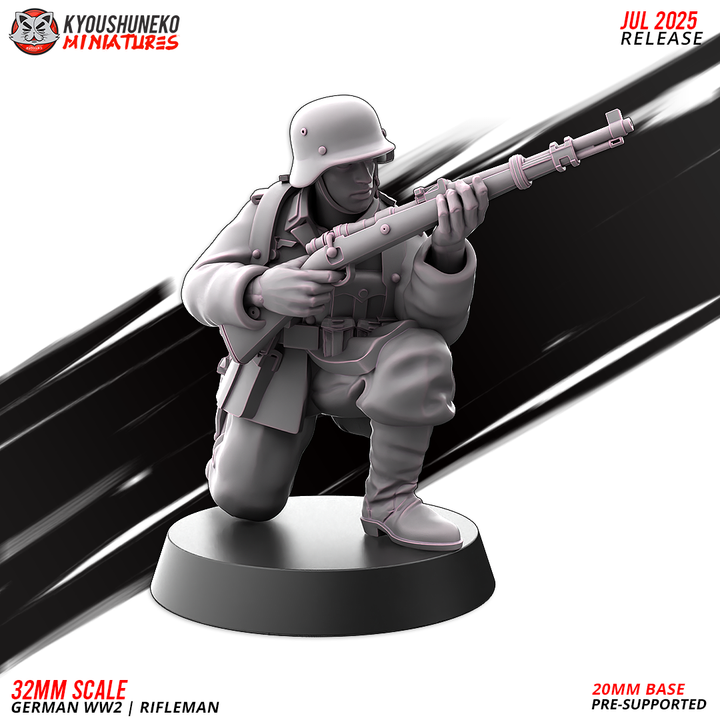 3D Printable German WW2 | Riflemen by Kyoushuneko Miniatures
