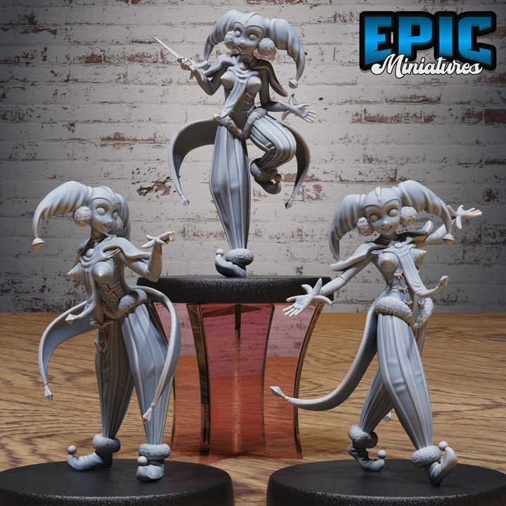 3D Printable Jester Girl Set / Female Carnival Artist / Funfair ...