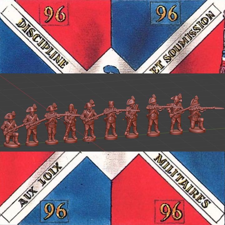3D Printable Epic Napoleonic French Line infantry elites skirmishing ...