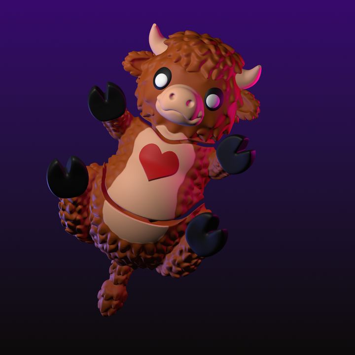 3D Printable Heather the Highland Cow 🐮 by Laughing Dragon Foundries