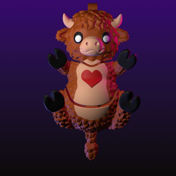 3D Printable Heather the Highland Cow 🐮 by Laughing Dragon Foundries