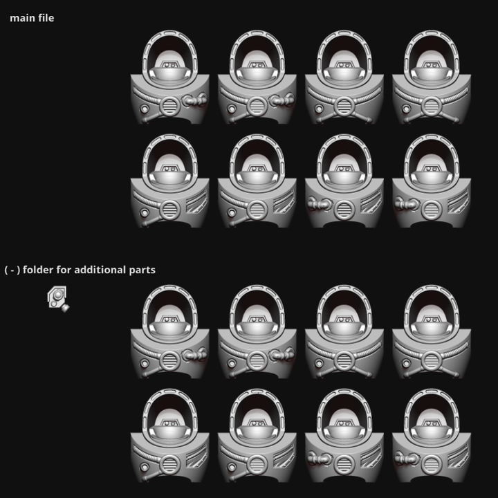 3D Printable Techno-Arcana Termi Torso Fronts by exoforge