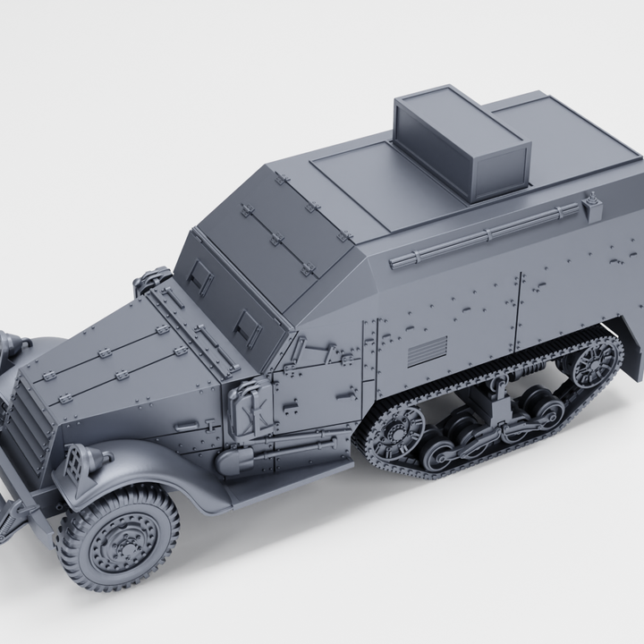 3D Printable M3 Half-track - Command Version (US, WW2) by Wargame3d