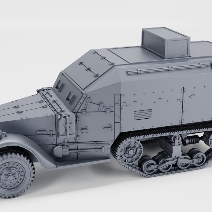3D Printable M3 Half-track - Command Version (US, WW2) by Wargame3d