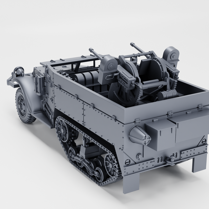 3D Printable M13 Half-track - Twin HMG AA (US, WW2) by Wargame3d