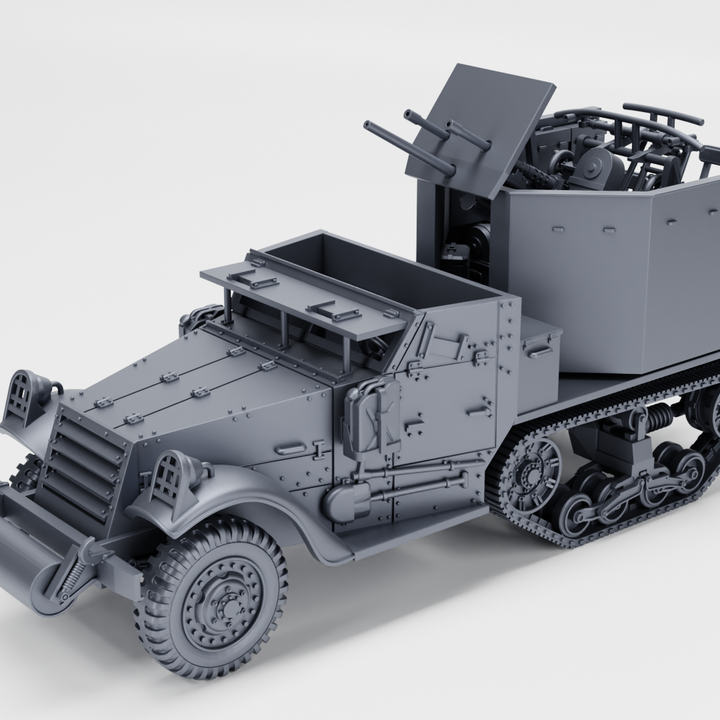 3D Printable M15A1 Half-track CGMC (US, WW2) by Wargame3d