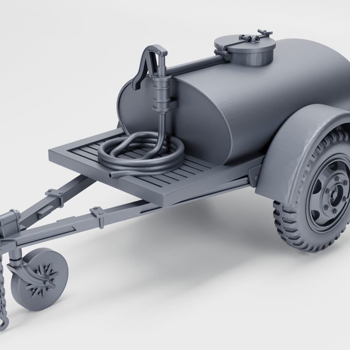 3D Printable G-527 Water Tank Trailer 250-gal (US, WW2) by Wargame3d