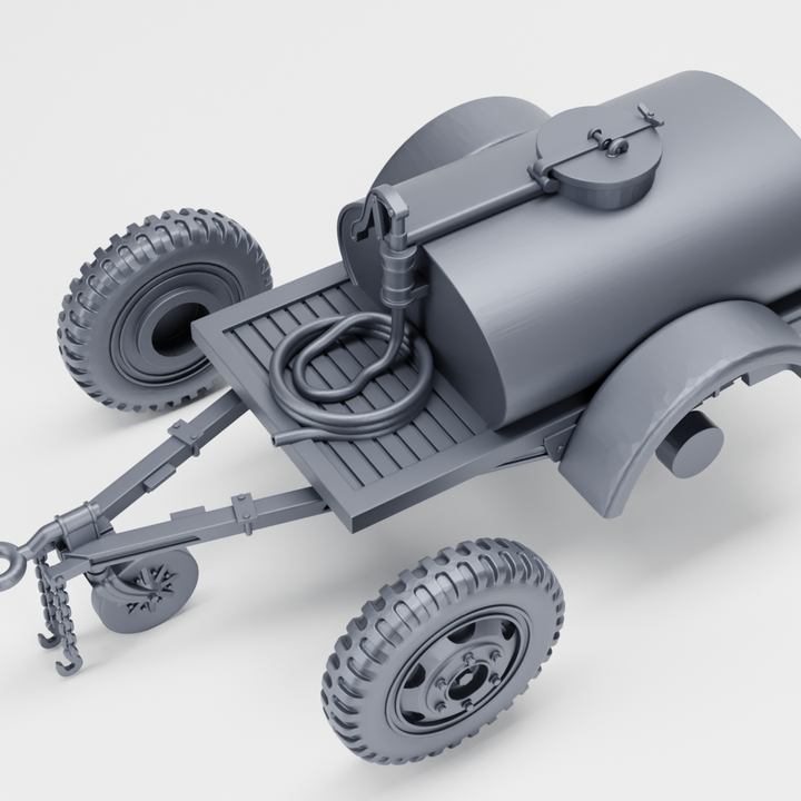 3D Printable G-527 Water Tank Trailer 250-gal (US, WW2) by Wargame3d