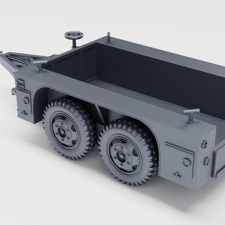 3D Printable M7 Trailer Tandem axle (2-ton, 4 wheeled) (US, WW2) by ...