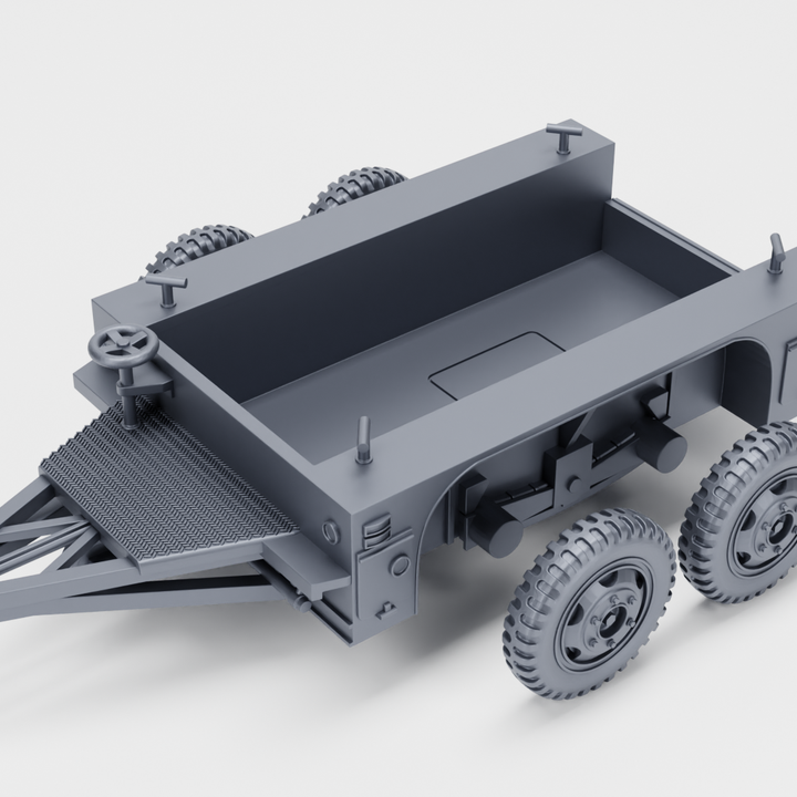 3D Printable M7 Trailer Tandem axle (2-ton, 4 wheeled) (US, WW2) by ...