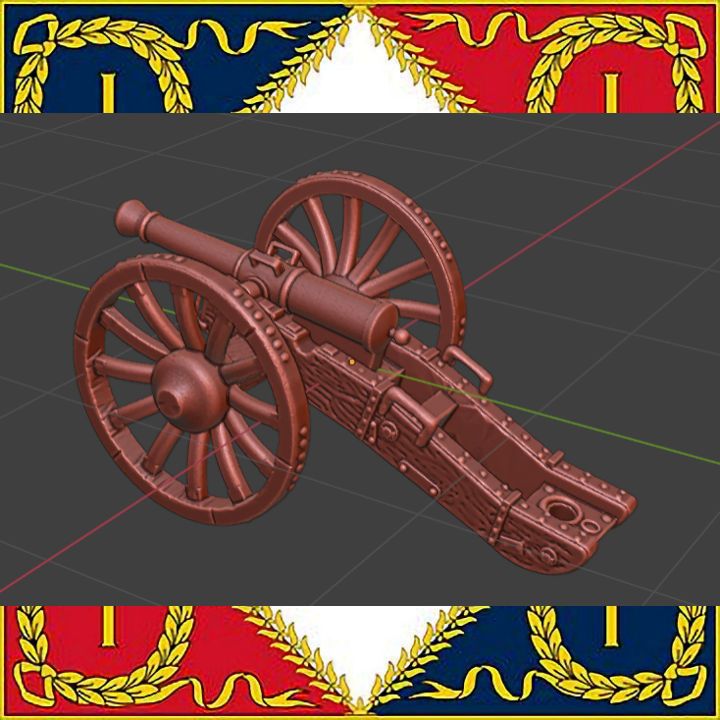 3D Printable Epic Napoleonic French Artillery 8lb gun 1789-1815 by MC ...