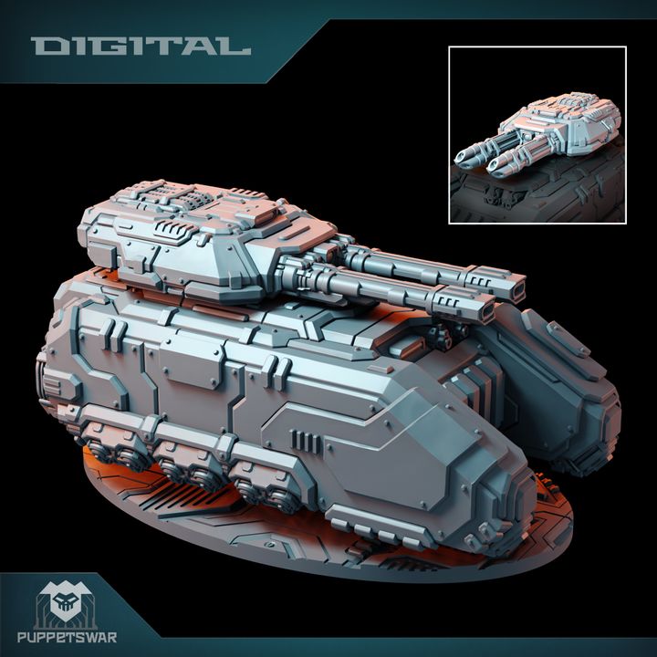 3D Printable Retriever Grav Tank by Puppetswar Miniatures