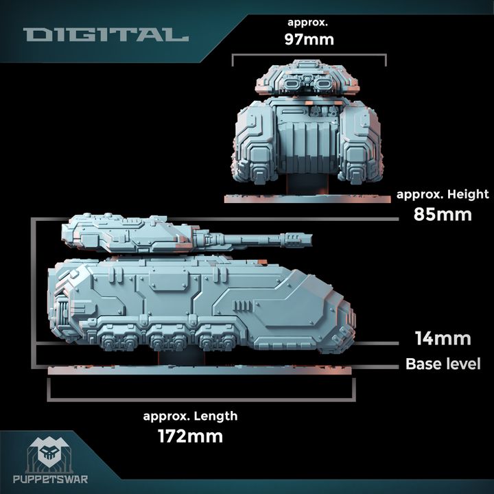 3D Printable Retriever Grav Tank by Puppetswar Miniatures