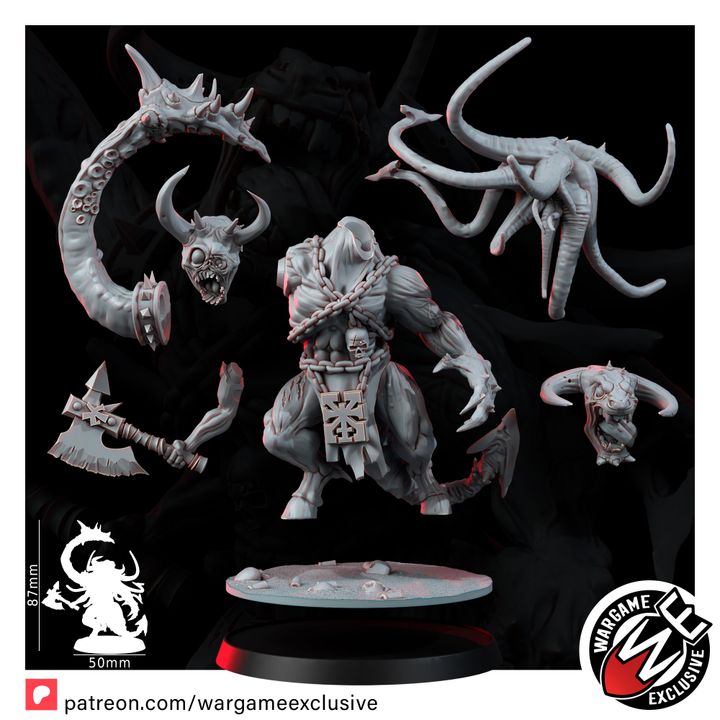 3D Printable CHAOS SPAWN KHORNAXE by Wargame Exclusive