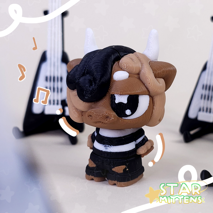 3D Printable Cute Flexi Emo Highland Cow by Star Mittens