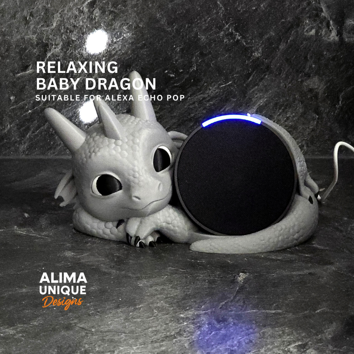 3D Printable Relaxing Baby Dragon suitable for Alexa Echo Pop by ALIMA ...