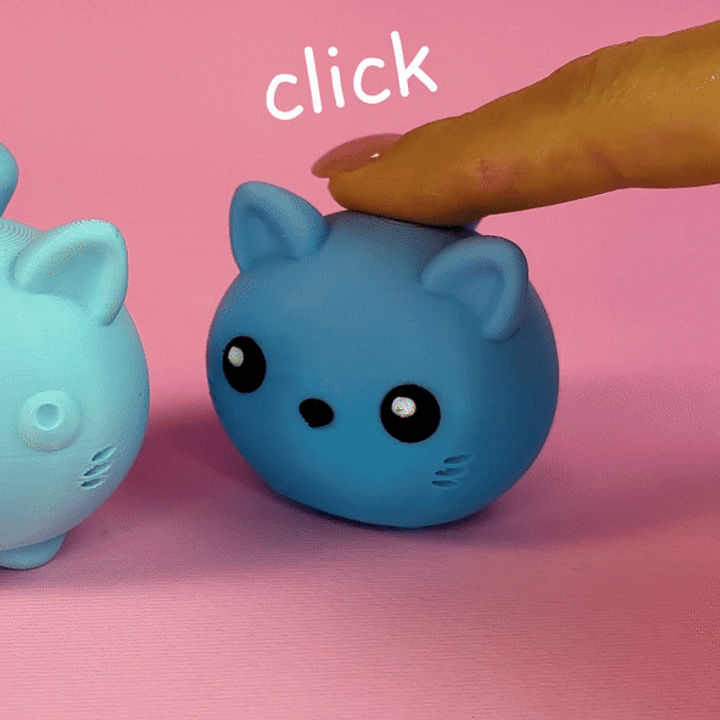 3D Printable Mini Clicker Cat Fidget No Stress 😺 by Valeria Momo & Mattia