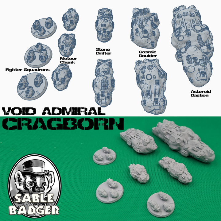 3D Printable Void Admiral - Cragborn Fleet by brander roullett