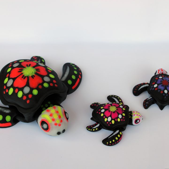 3D Printable Sugar Skull Turtle by Teal Cat Creative