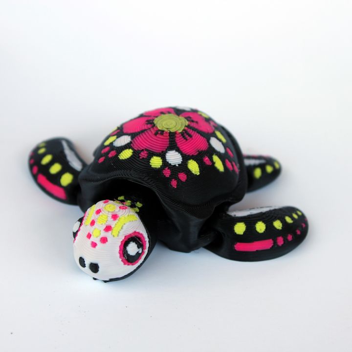 3D Printable Sugar Skull Turtle by Teal Cat Creative