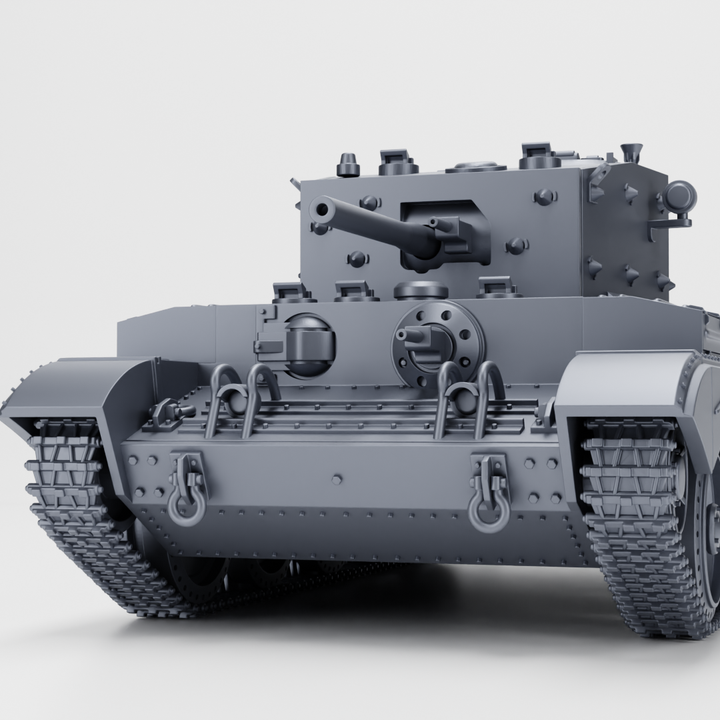3D Printable A24 Cruiser Mk.VII Cavalier (UK, WW2) by Wargame3d