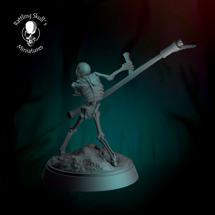 3D Printable Skeleton Reaper pre supported by Rattling Skull's Miniatures