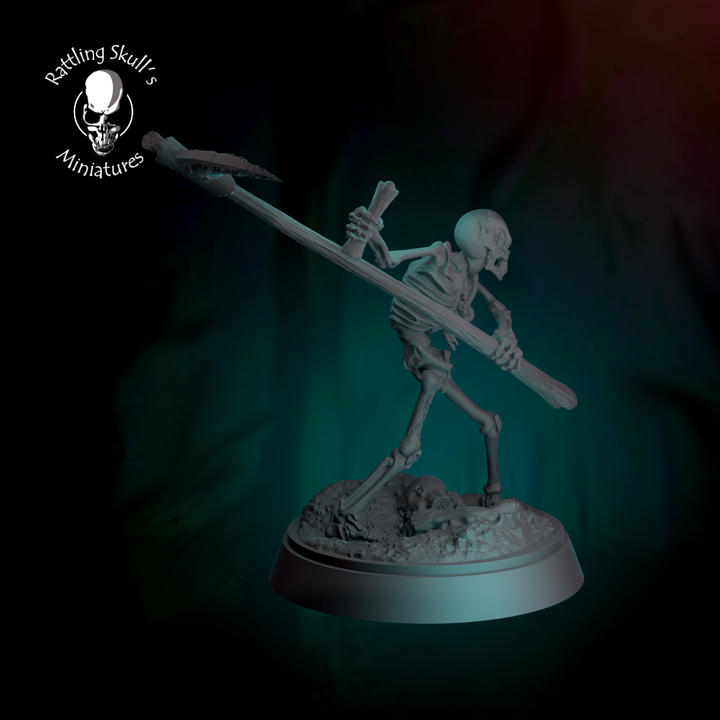 3D Printable Skeleton Reaper pre supported by Rattling Skull's Miniatures