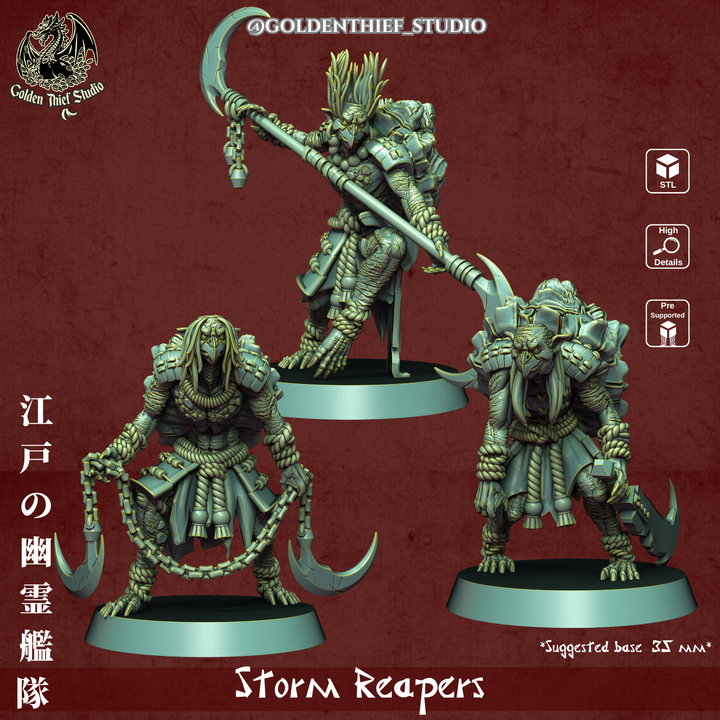 3D Printable Storm Reapers - Kappas Yokai / 3D STL Japanese Miniature ...