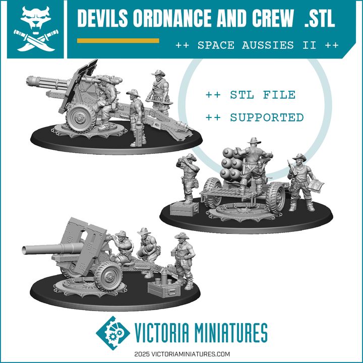 3D Printable Devils Ordnance and Crew by Victoria