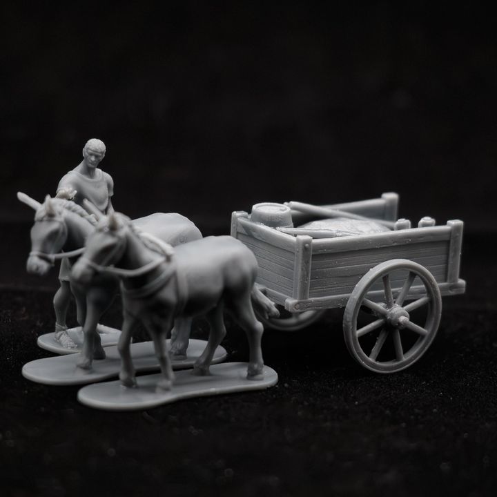3D Printable 28mm Roman Legion mule carts and carroballista by Gadgetworks