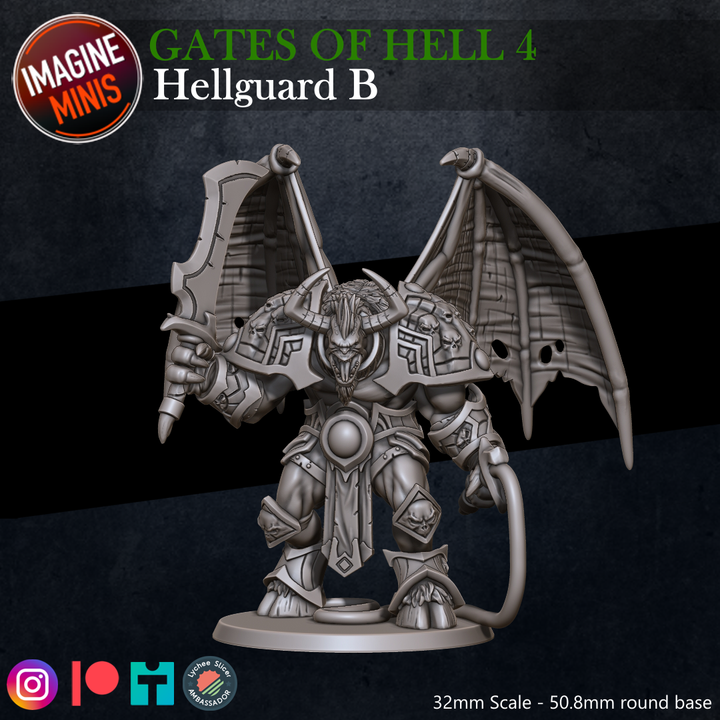 3D Printable Gates of Hell 4 - Hellguard B by Imagine Minis