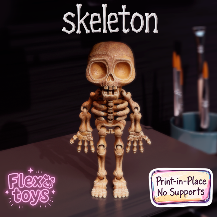 3D Printable Flexi Skeleton Zombie – Print-in-Place Articulated Model ...