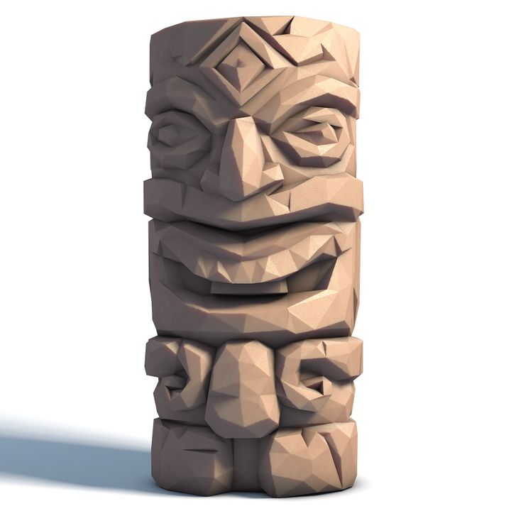 3D Printable Tiki Totem – Stylized Tribal Sculpture for 3D Printing 2 ...