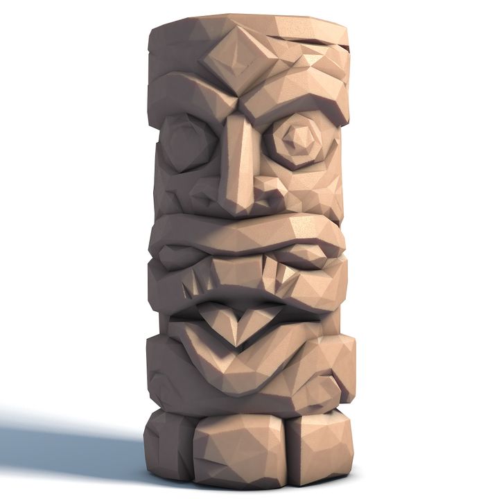 3D Printable Tiki Totem – Stylized Tribal Sculpture for 3D Printing 3 ...