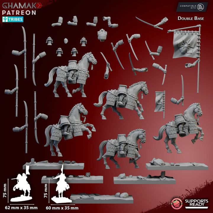 3D Printable Mounted Samurai Katana & Naginata by Ghamak