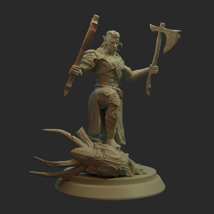 3D Printable Male Barbarian Elf by Tenda Orc Studio
