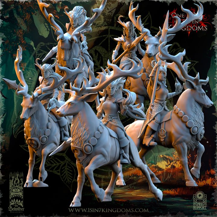 3D Printable Evergreen Elves Deepwood Maidens by The Beholder Miniatures