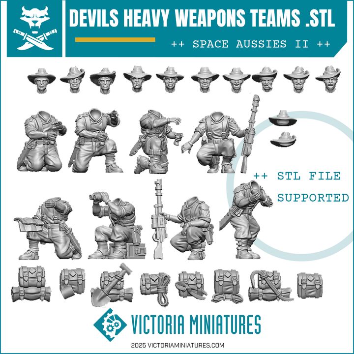 3D Printable Devils Heavy Weapons Teams by Victoria