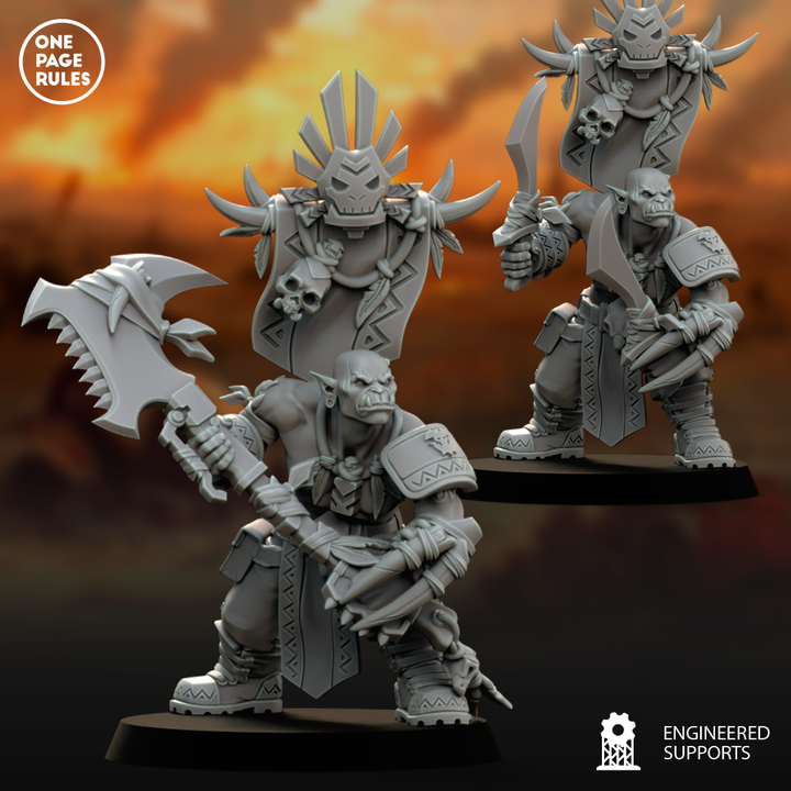 3D Printable Berserker Leader - Orc Marauders by One Page Rules