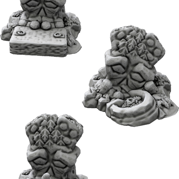 3D Printable Stone Idols by Hayland Terrain