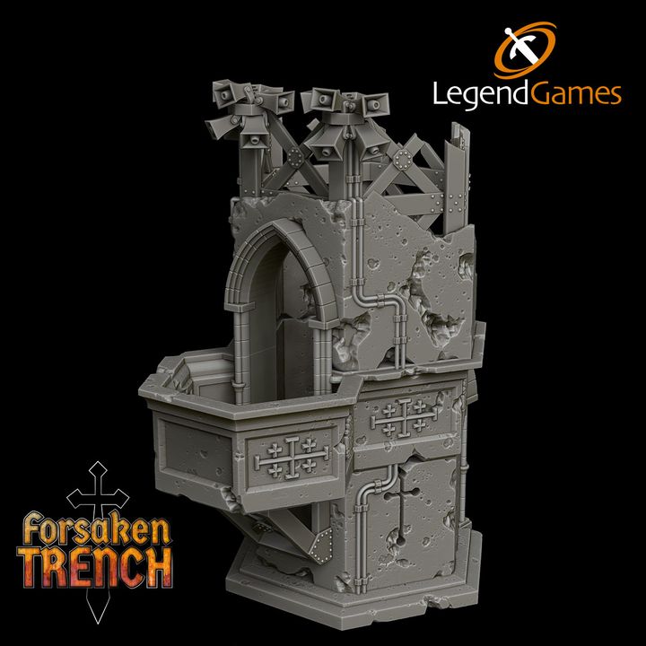 3D Printable LegendGames Trench Pulpit for Trench Crusade by Legend Games